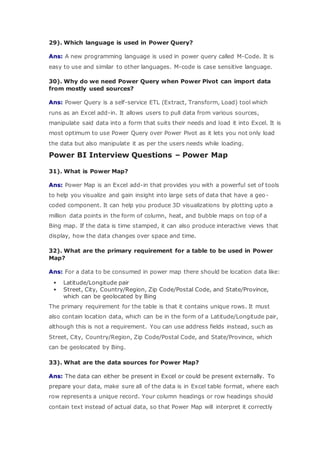 Power BI Interview Questions | DOCX | Computing | Technology & Computing