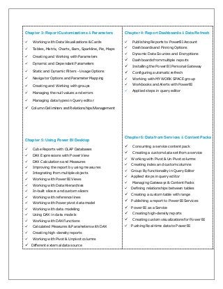 Powerbi Course Agenda