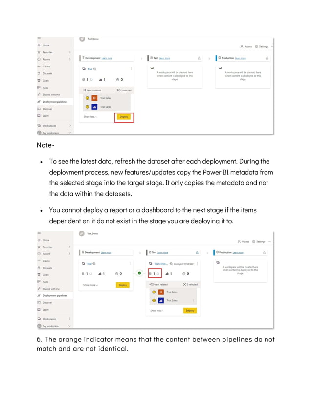 The three stages of Power BI Deployment Pipeline | PDF | Cloud Computing | Internet