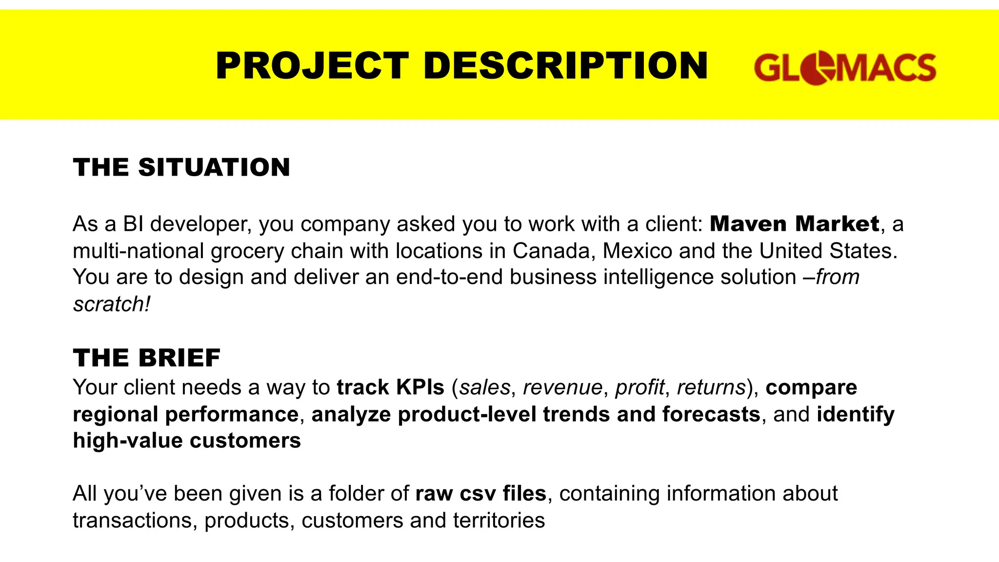 PowerBI-Project_Description_Initiation to dashboards and raports | PPT