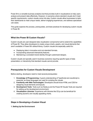 Power BI Custom Visuals Development_ A Comprehensive Guide | PDF