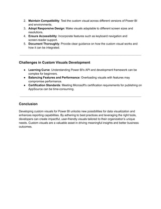 Power BI Custom Visuals Development_ A Comprehensive Guide | PDF