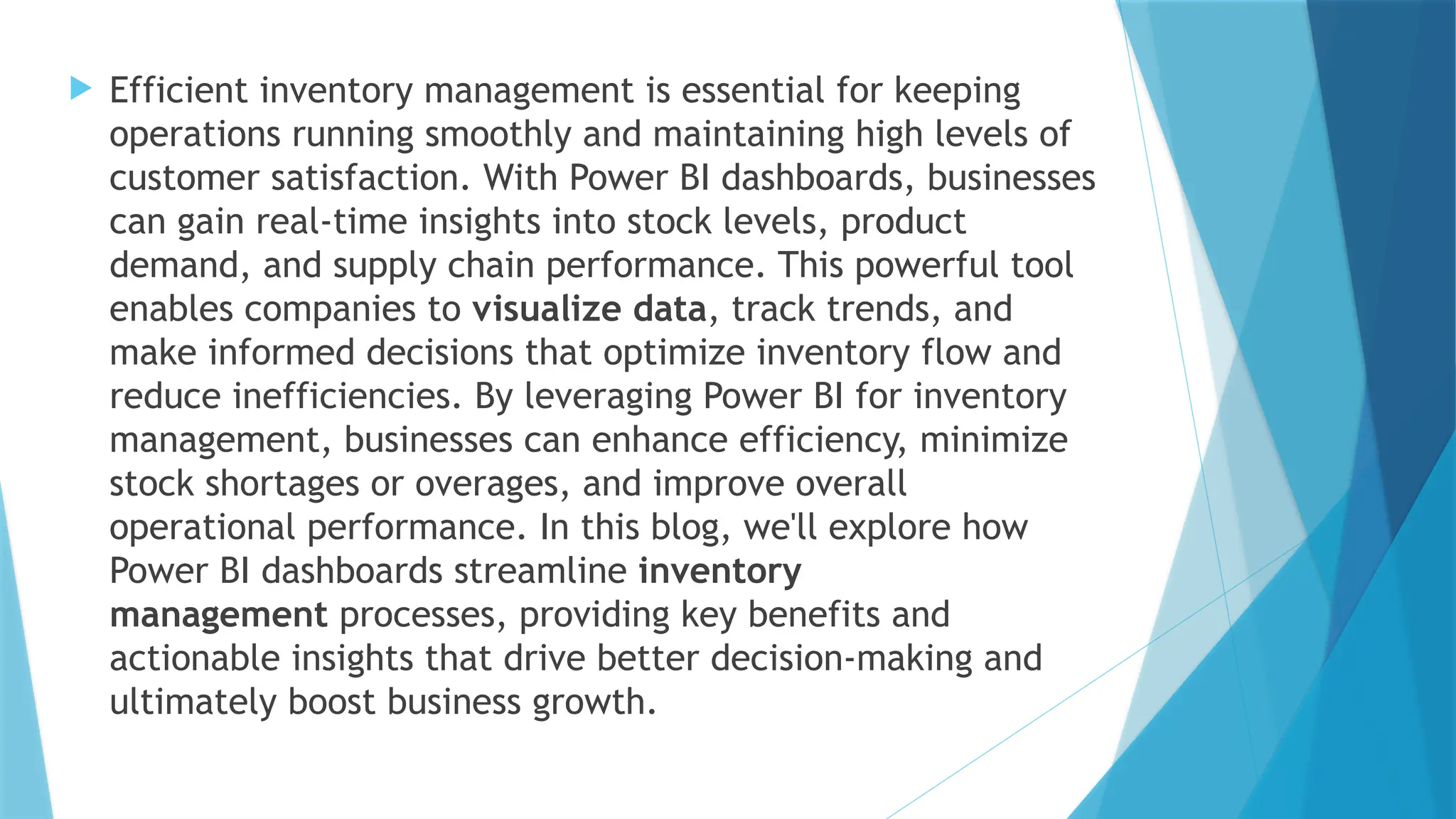 Inventory Management with Power BI Dashboard | PPTX | Logistics | Business