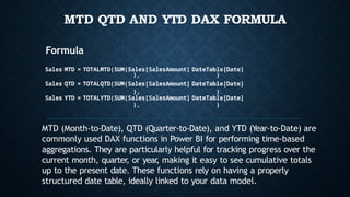 Power BI DAX Formulas and fast easy technical learning | PPTX