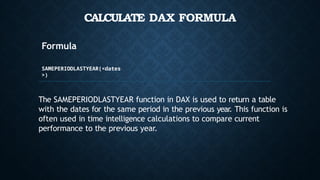 Power BI DAX Formulas and fast easy technical learning | PPTX