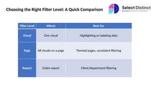Power BI Filters Explained: Visual, Page & Report-Level | PPTX