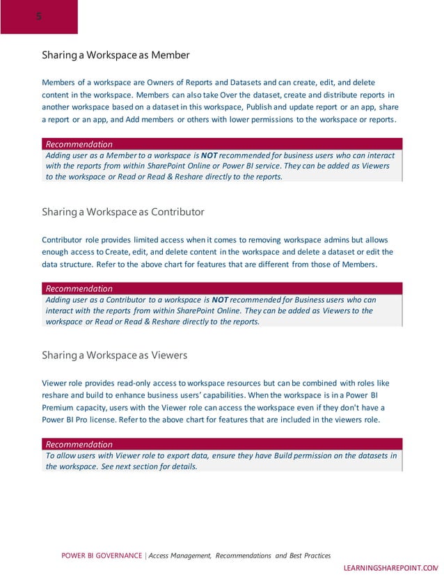 Power BI Governance - Access Management, Recommendations and Best ...
