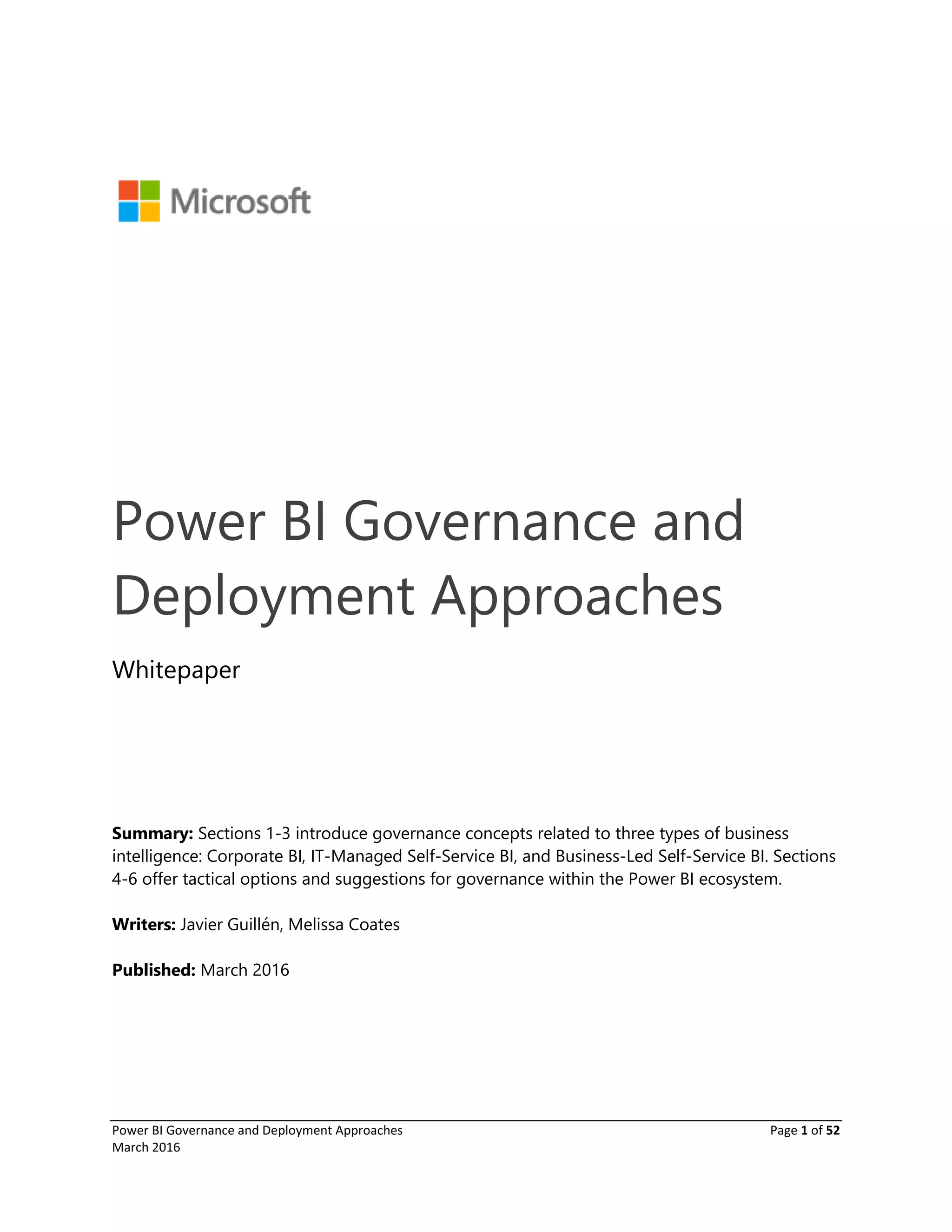 Power BI Governance | PDF