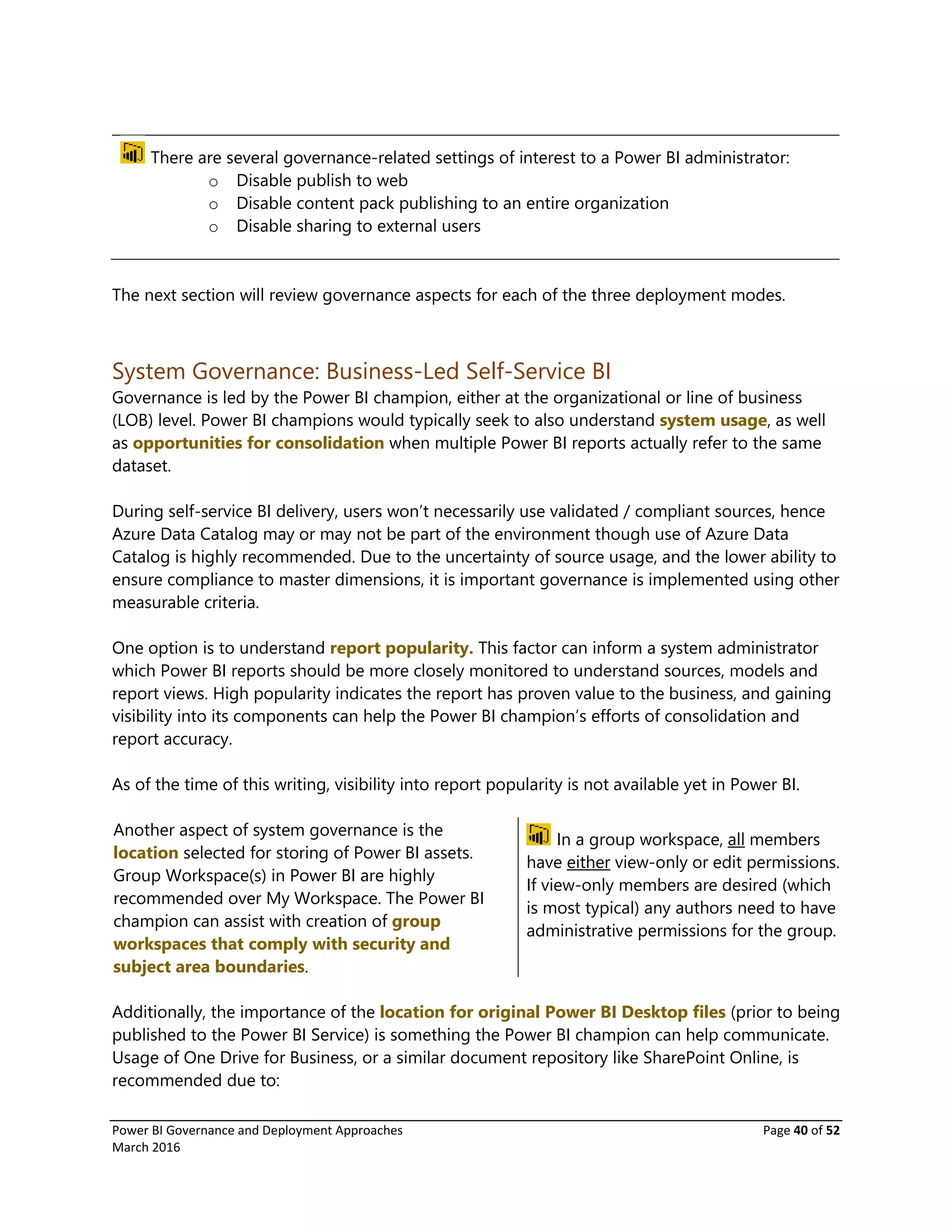 Power BI Governance | PDF