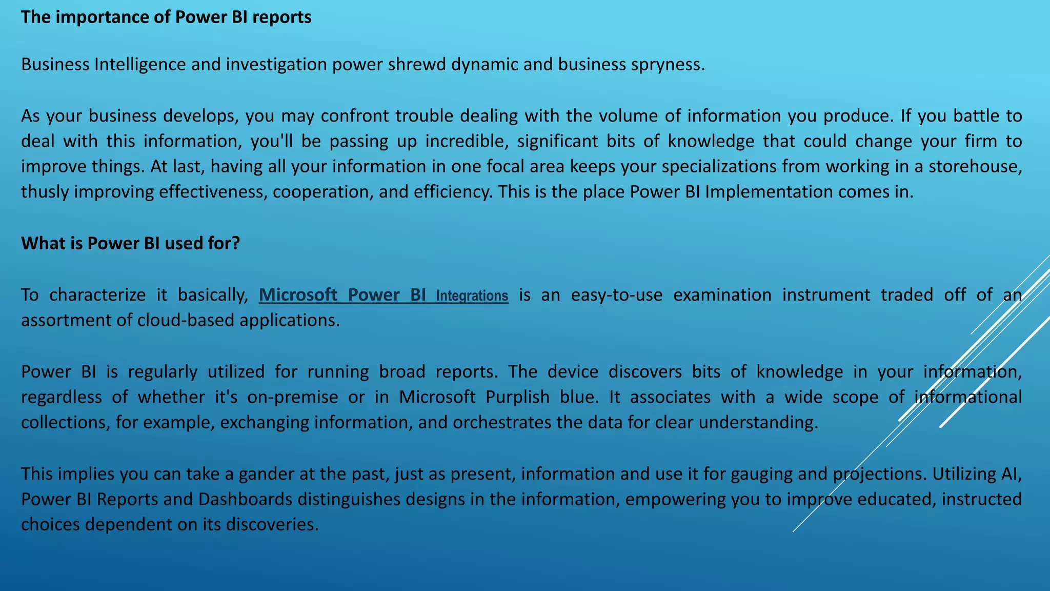 Power bi implementation for finance services firms | PPT
