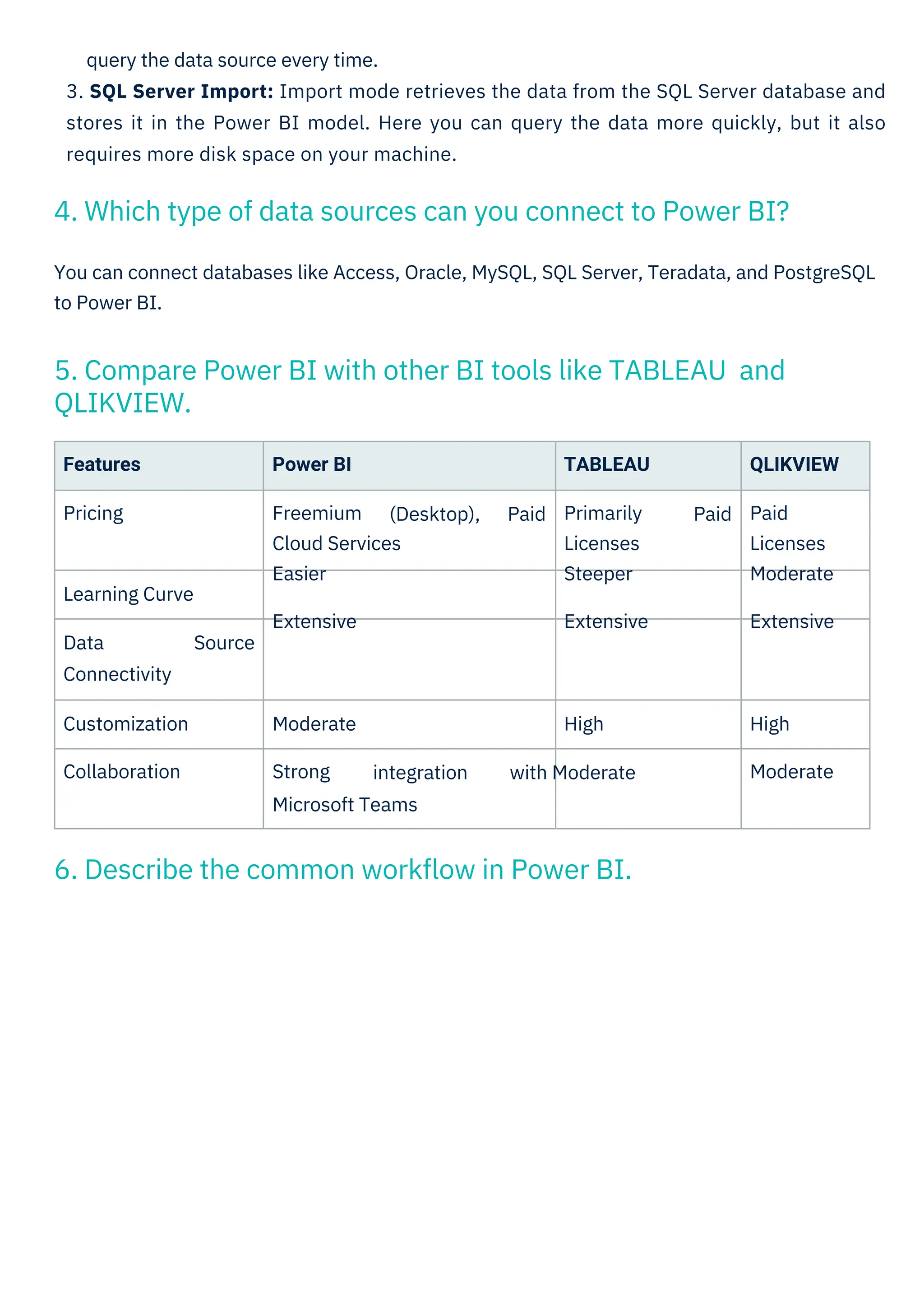 Power BI Interview Questions PDF By ScholarHat | PDF