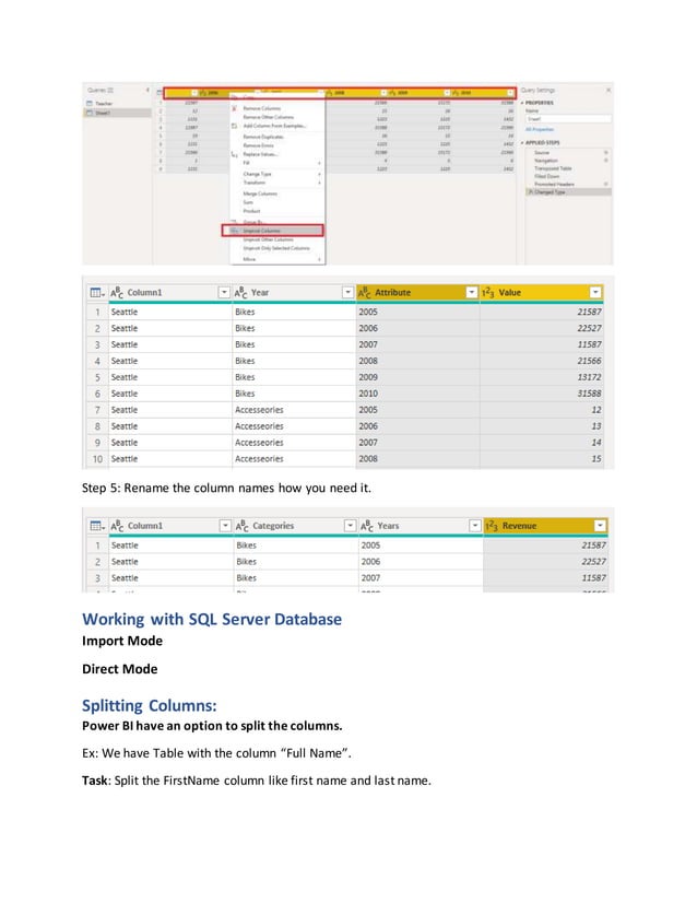Power bi notes | DOCX | Databases | Computer Software and Applications