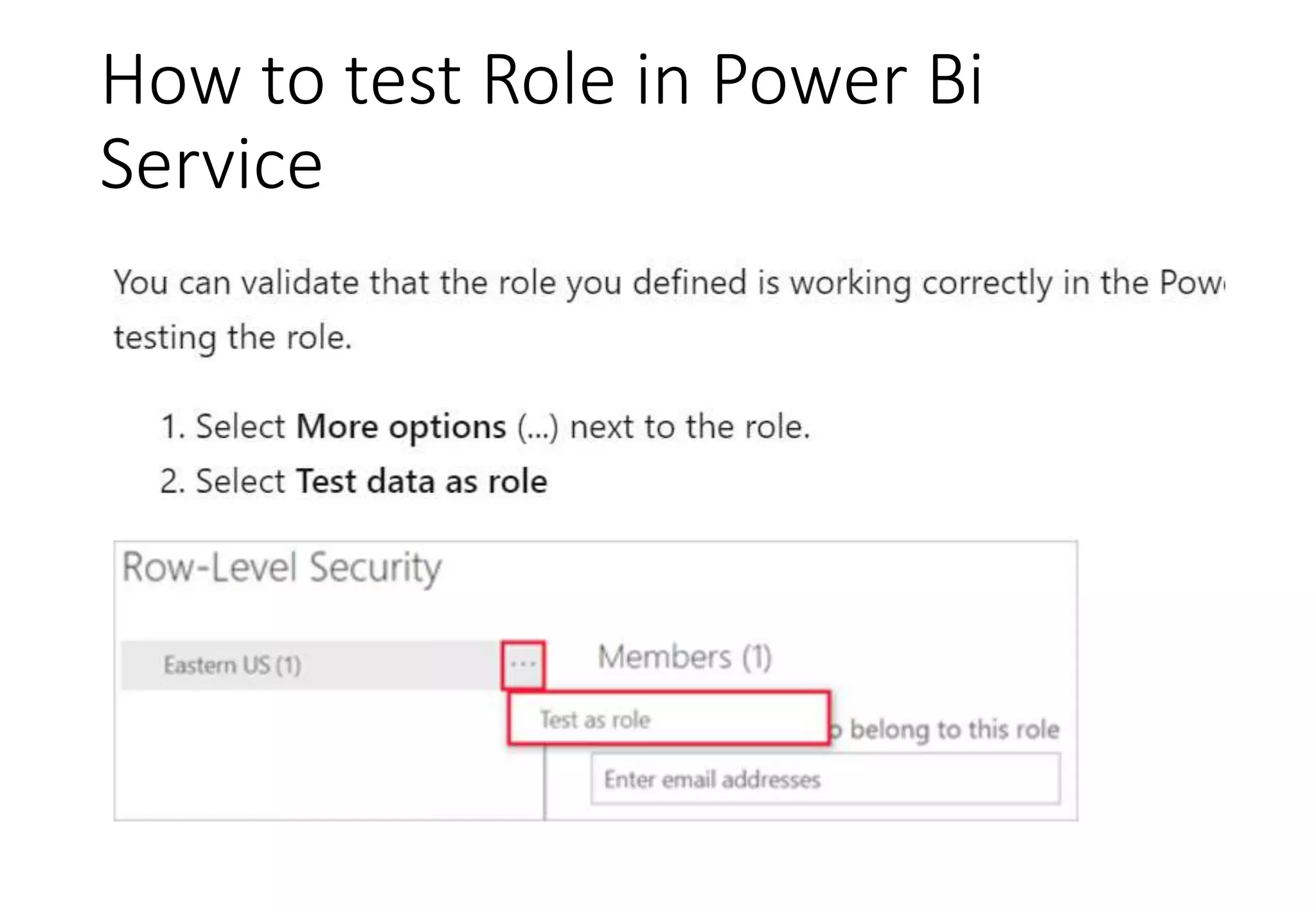 Power bi overview of static row level security | PPT