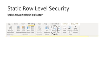 Power bi overview of static row level security | PPT