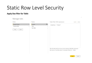 Power bi overview of static row level security | PPT