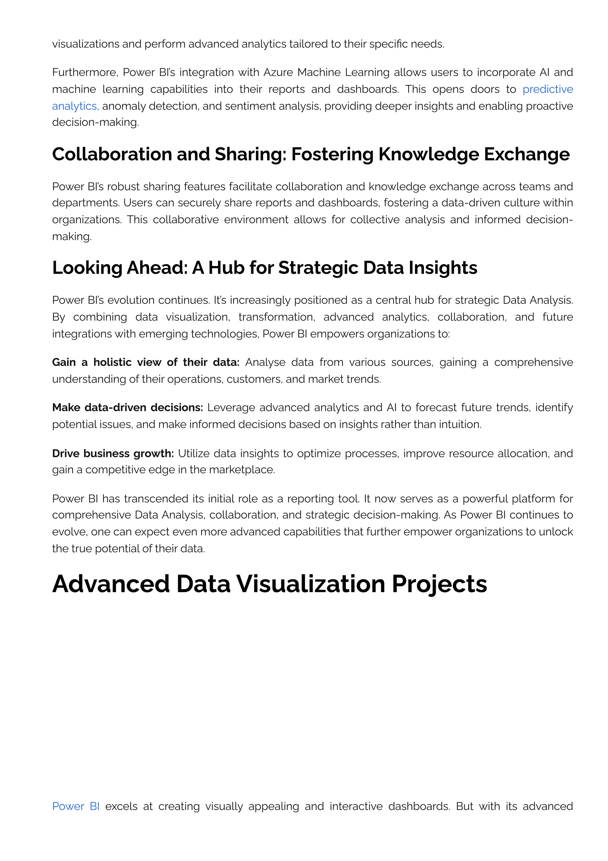 Most Promising Power BI Project Ideas for Success | PDF