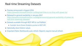Power BI Streaming Datasets | PPTX | Technology & Computing