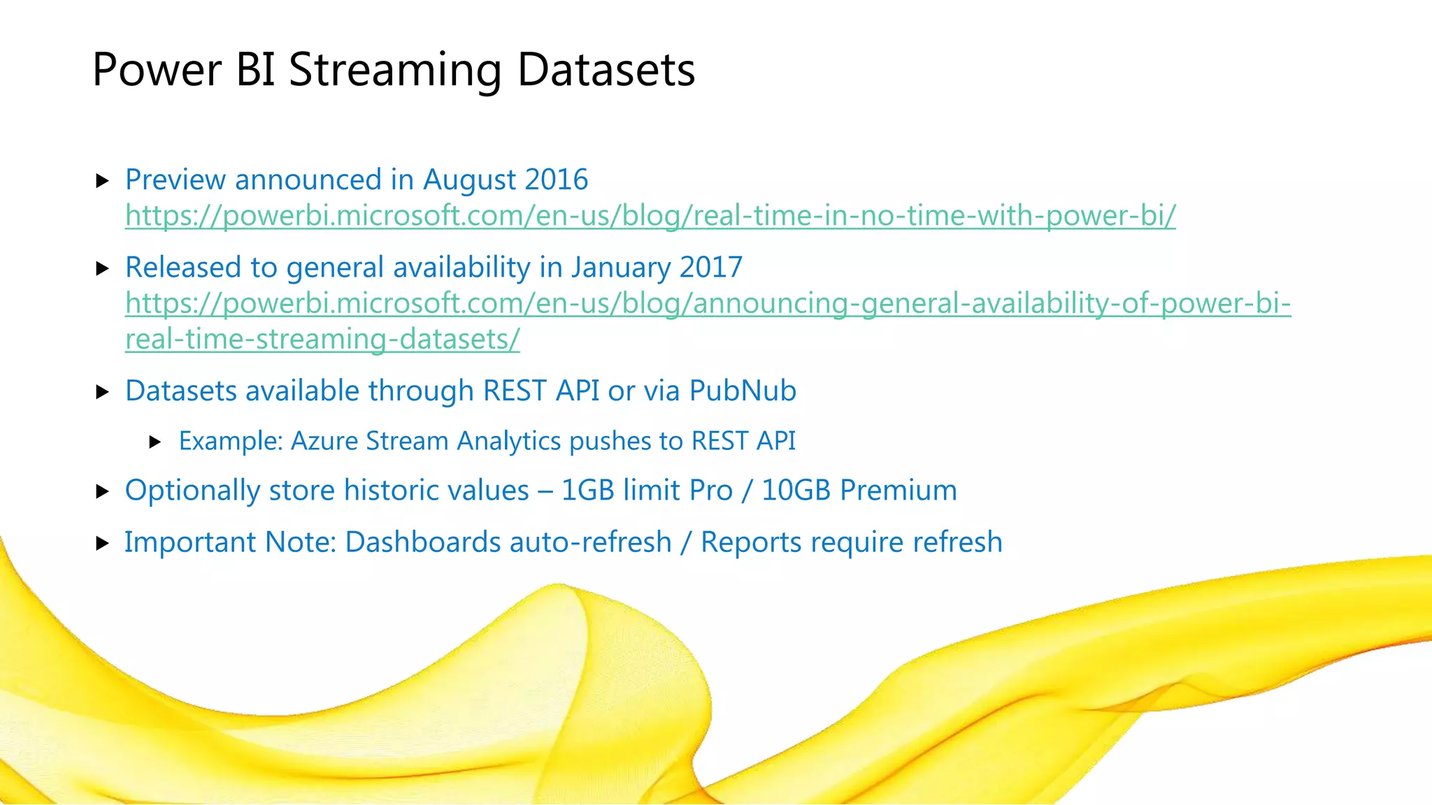 Power BI Streaming Datasets - San Diego BI Users Group | PPT
