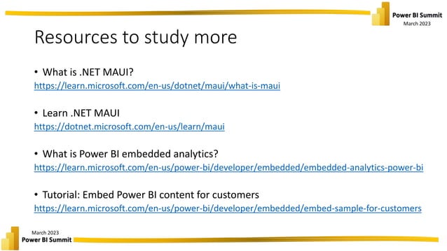 Power Bi Summit 2023 Embedding Powerbi Reports In Net Maui Mobile Appspptx