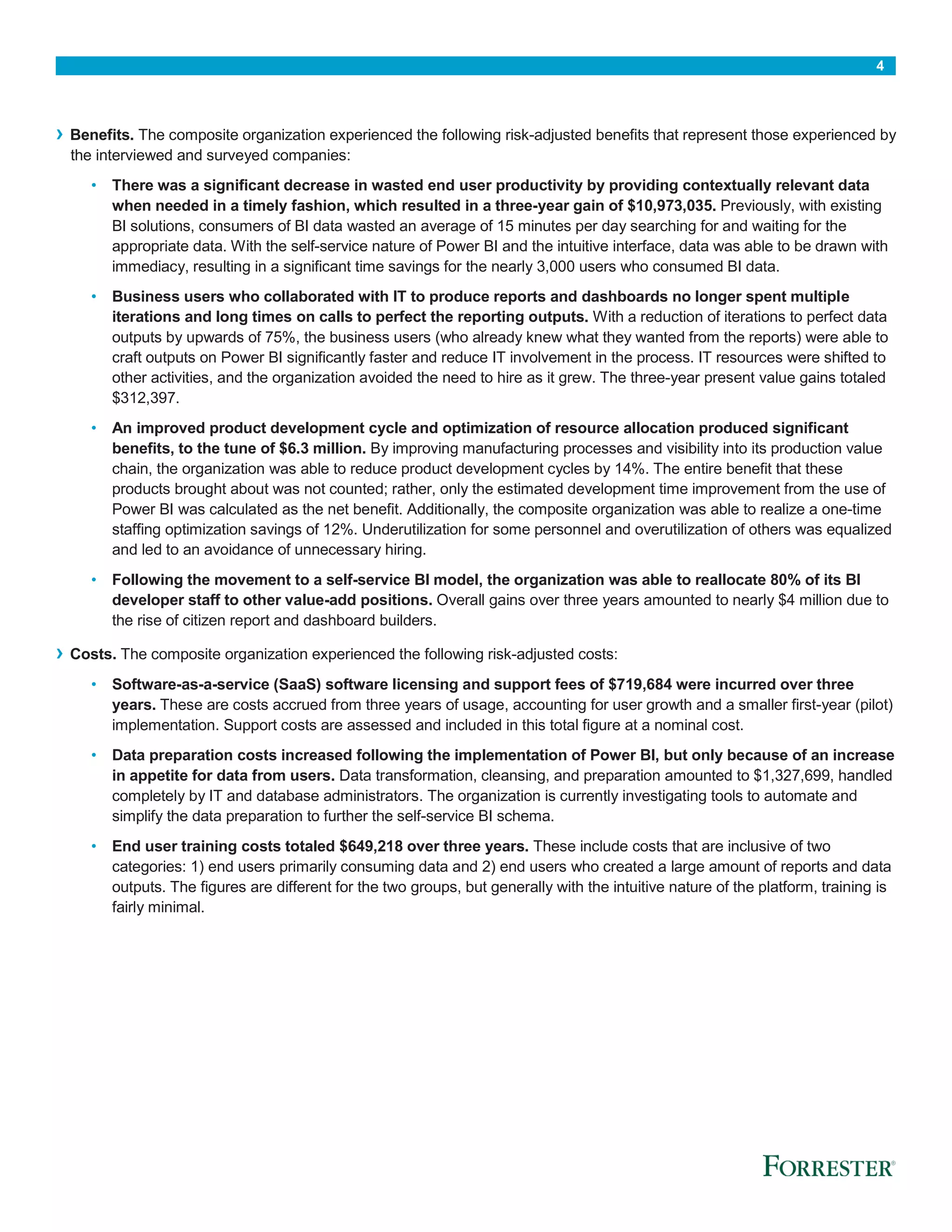 Power BI TEI by Forrester | PDF | Computer Software and Applications ...