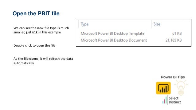 Power bi tips use templates to shrink file sizes | PPTX | Technology ...