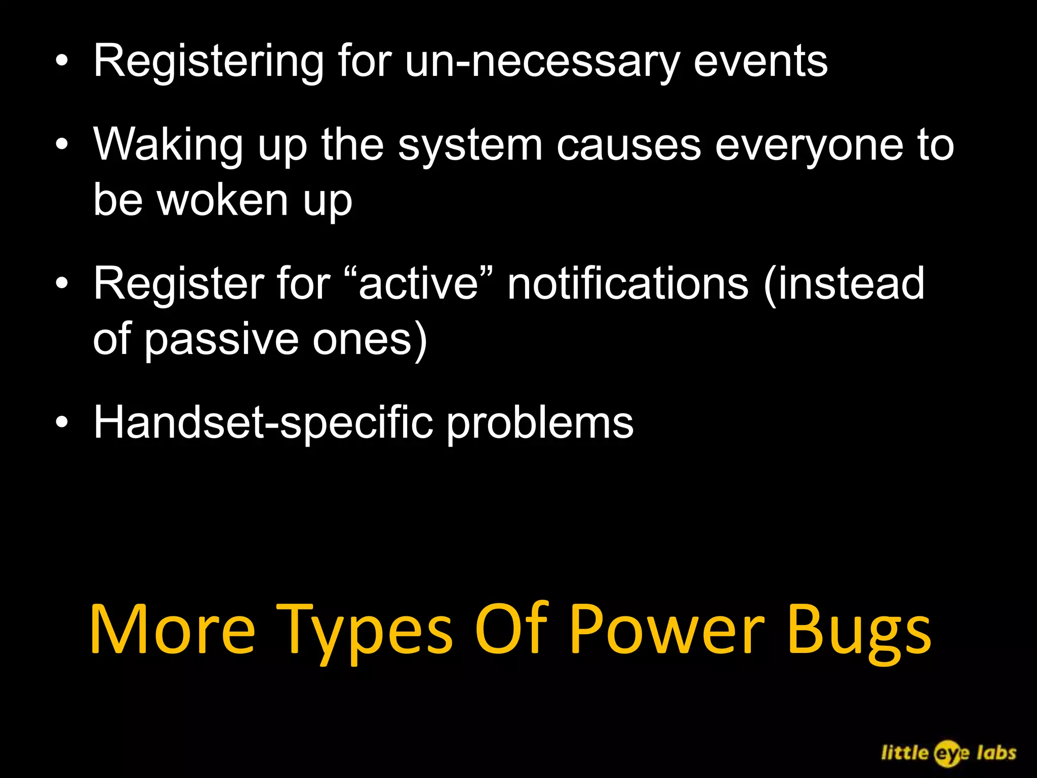 Understanding, debugging and fixing power bugs | PPT