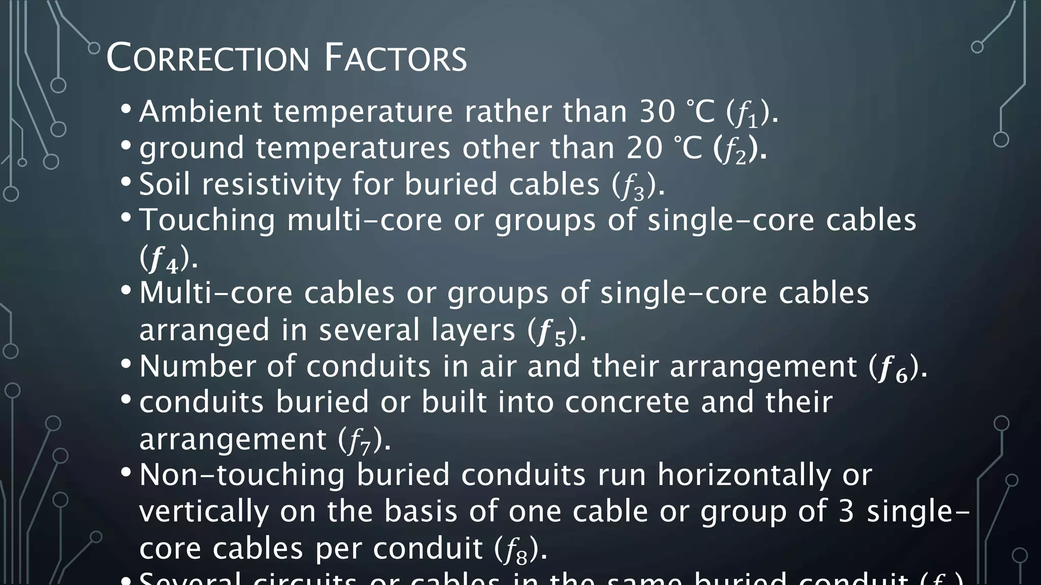 Power cable selection, cable selection Methodology | PPSX