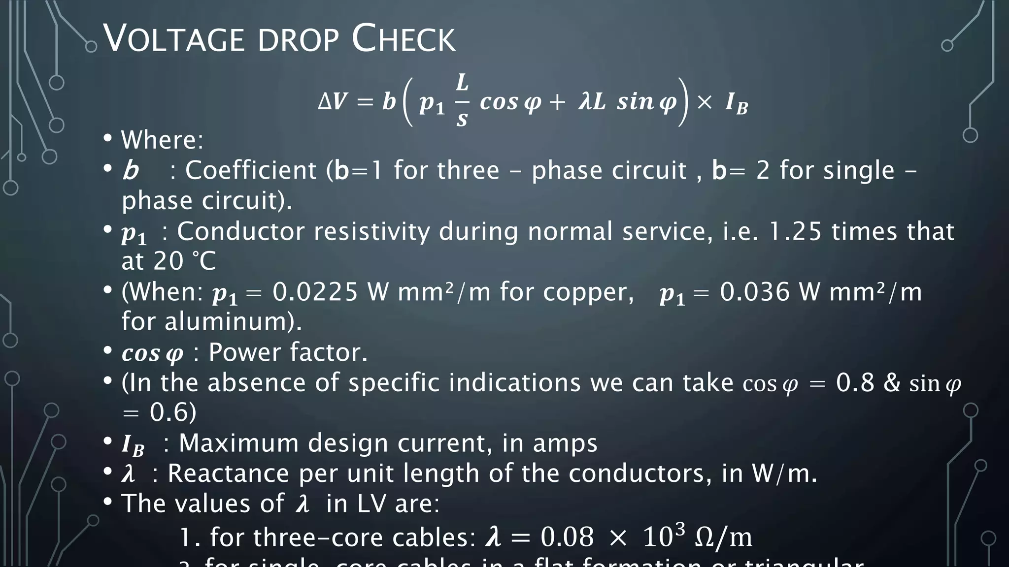 Power cable selection, cable selection Methodology | PPSX