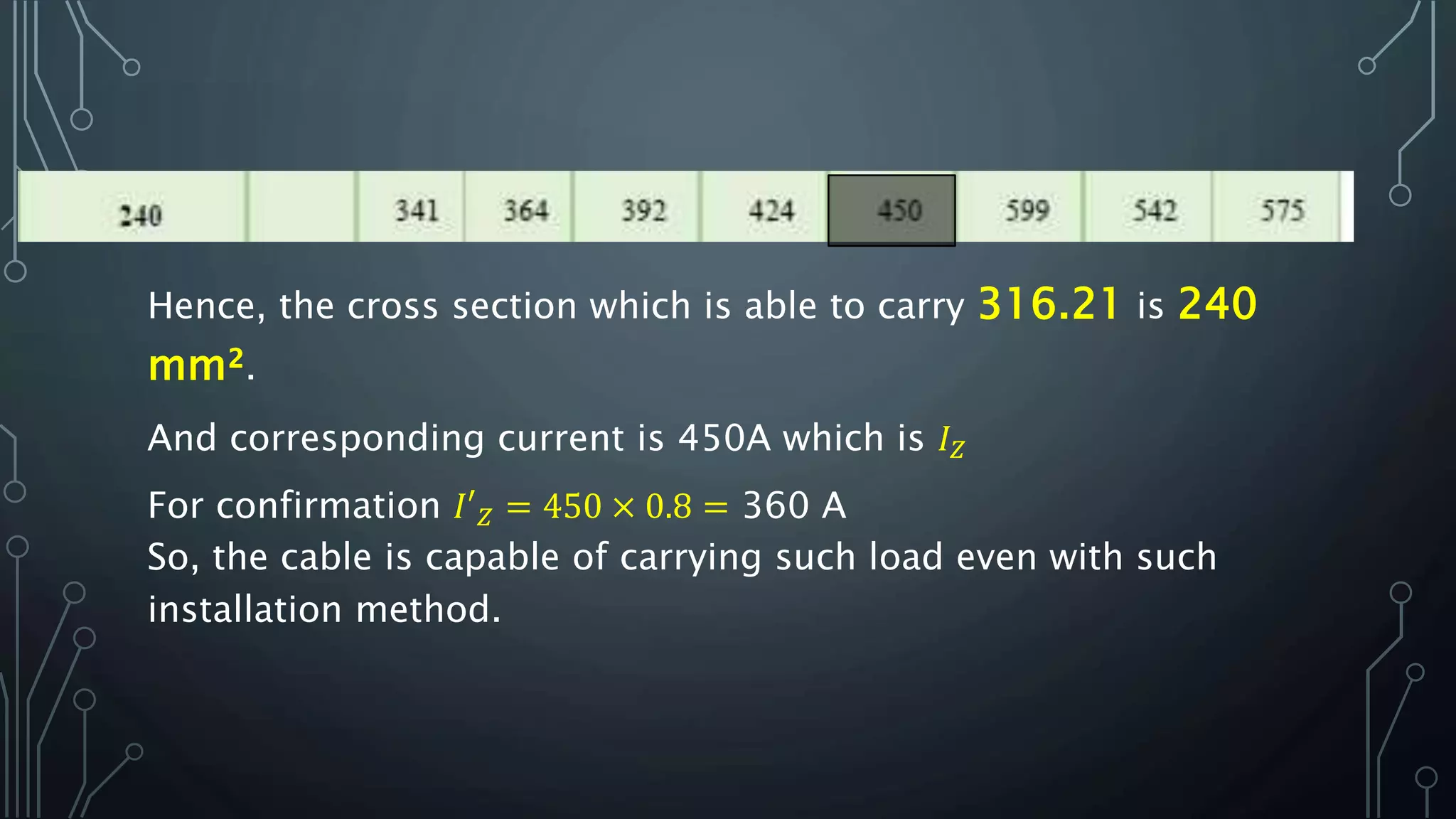 Power cable selection, cable selection Methodology | PPSX