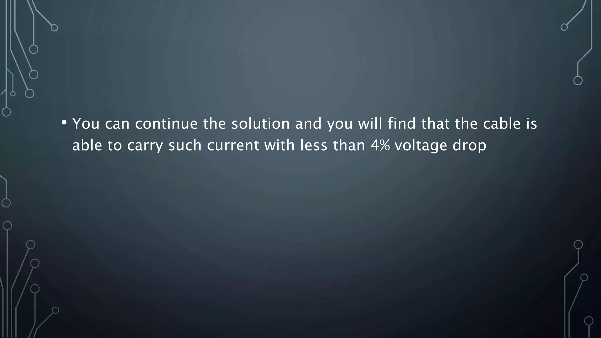 Power cable selection, cable selection Methodology | PPSX