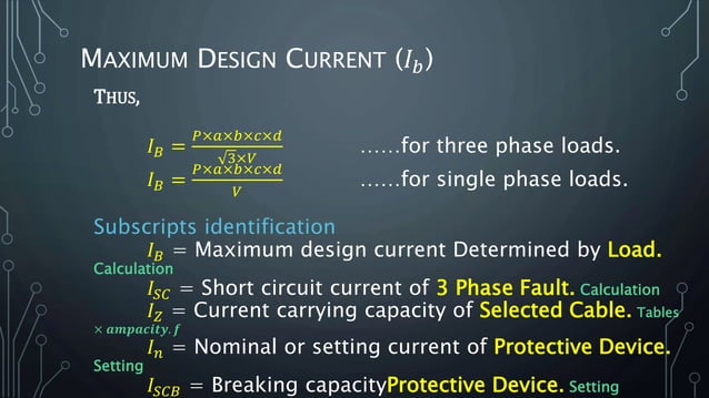 Power cable selection, cable selection Methodology | PPSX