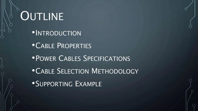 Power cable selection, cable selection Methodology | PPSX