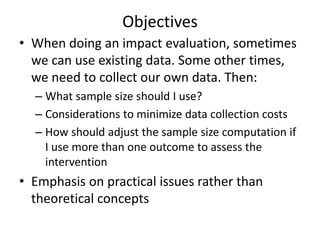 Sample Size Calculations for Impact Evaluations | PPTX