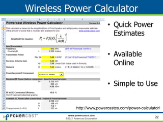 Powercast - RF Energy Harvesting for Controllable Wireless Power ...
