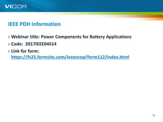 Power components for battery applications webinar presentation | PPT