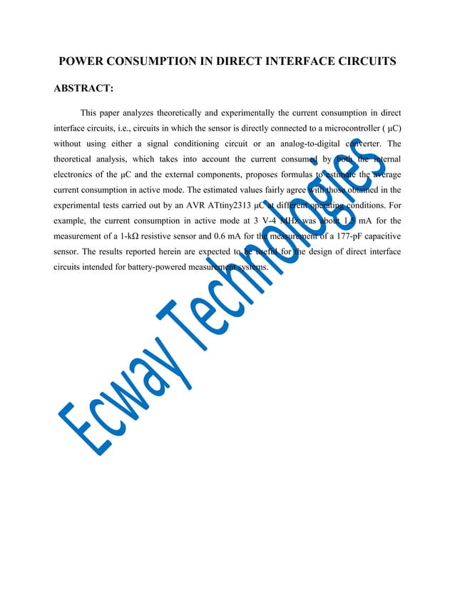 Power consumption in direct interface circuits | DOC