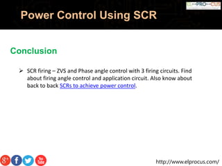 Understanding SCR Power Controls and Types of SCR Firing | PPTX