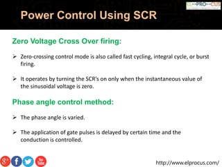 Understanding SCR Power Controls and Types of SCR Firing | PPTX