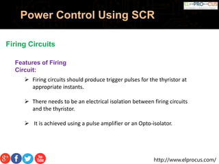 Understanding SCR Power Controls and Types of SCR Firing | PPTX