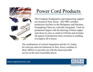 Power Cord by Mega Electronics