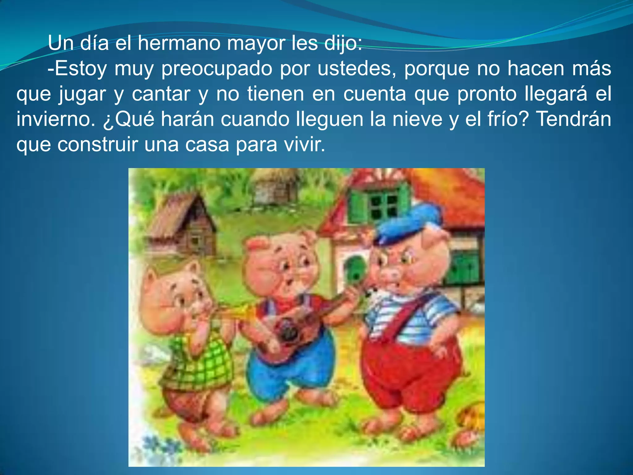 Cuento Los tres cerditos y el lobo feroz | PPTX