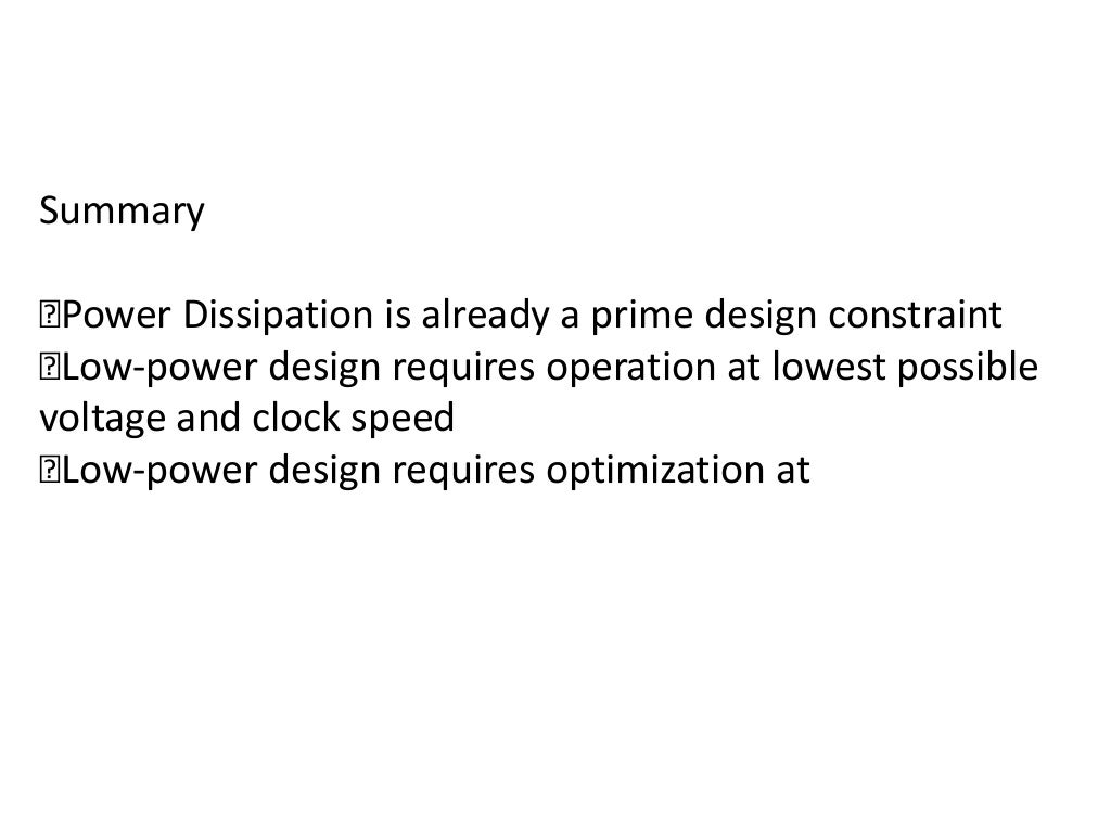 Power Dissipation Cmos