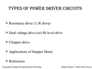 Power driver circuits of stepper motor | PPT
