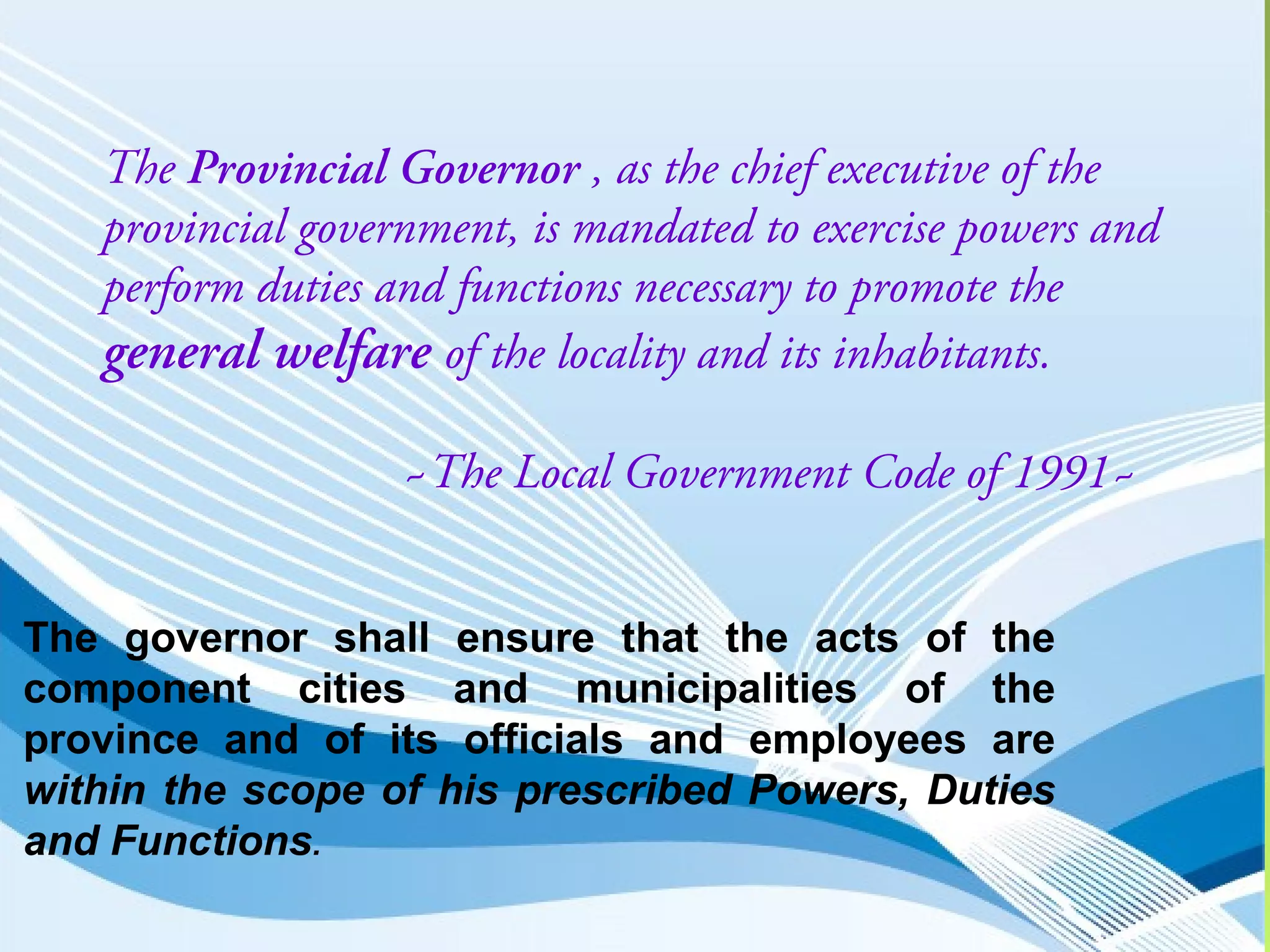 governor, vice governor, sangguniang panlalawigan | PPT