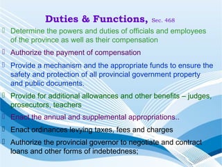 governor, vice governor, sangguniang panlalawigan | PPT