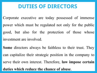 Power & Duties of Directors under company law .pptx