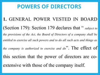 Power & Duties of Directors under company law .pptx