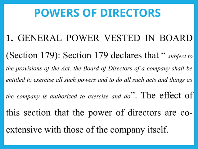 Power & Duties of Directors under company law .pptx