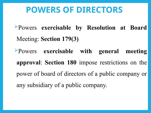 Power & Duties of Directors under company law .pptx