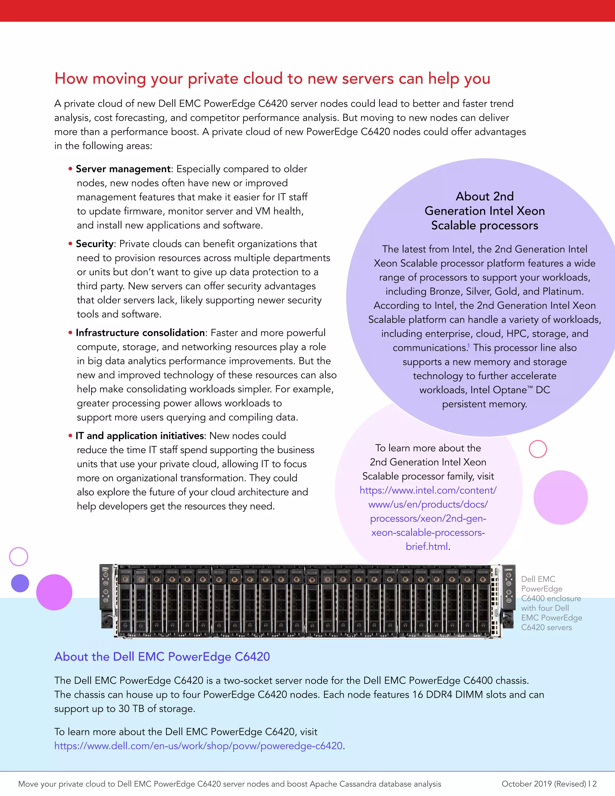 Move your private cloud to Dell EMC PowerEdge C6420 server nodes and ...